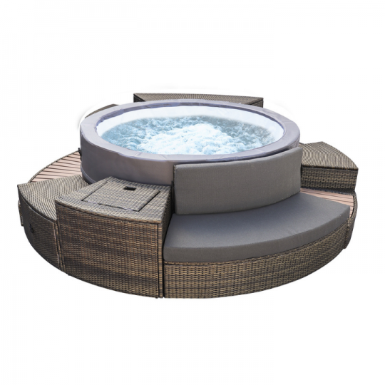 Spa semi rigide rond Vita NetSpa 4 personnes avec mobilier